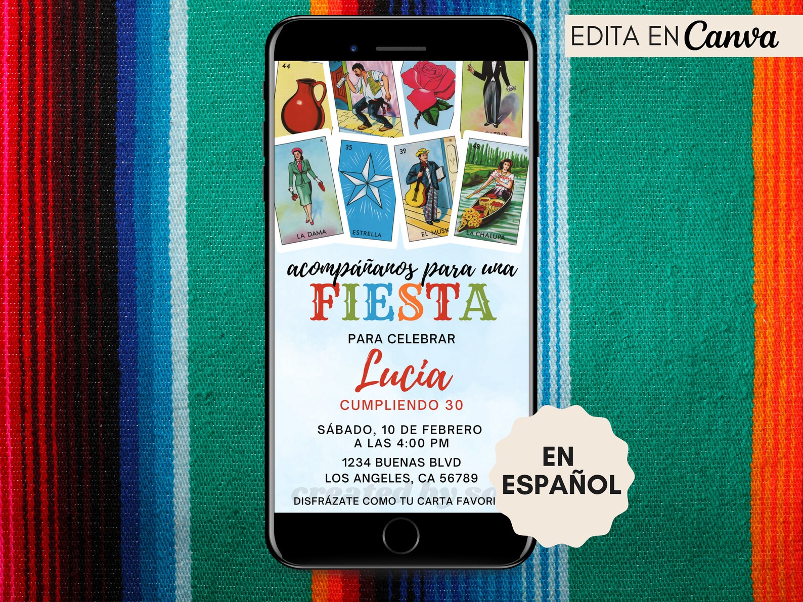 Loteria Invitación, Fiesta De Cumpleaños De Lotería, Spanish Loteria ...