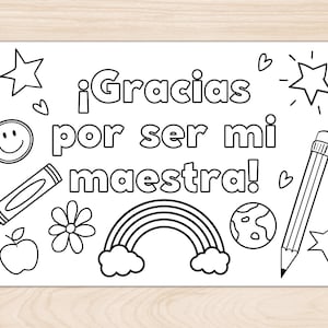 Spanish Teacher Thank You Card Printable, Teacher Appreciation Gifts ...