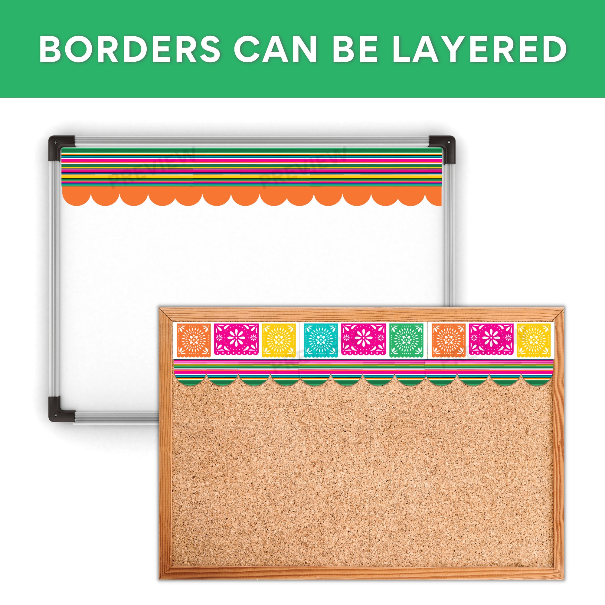 Classroom Bulletin Board Borders, Spanish Classroom Decor, Papel Picado ...