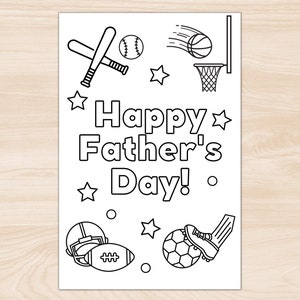 Fathers Day Printable Card, Happy Father's Day for Kids, PDF, Coloring ...