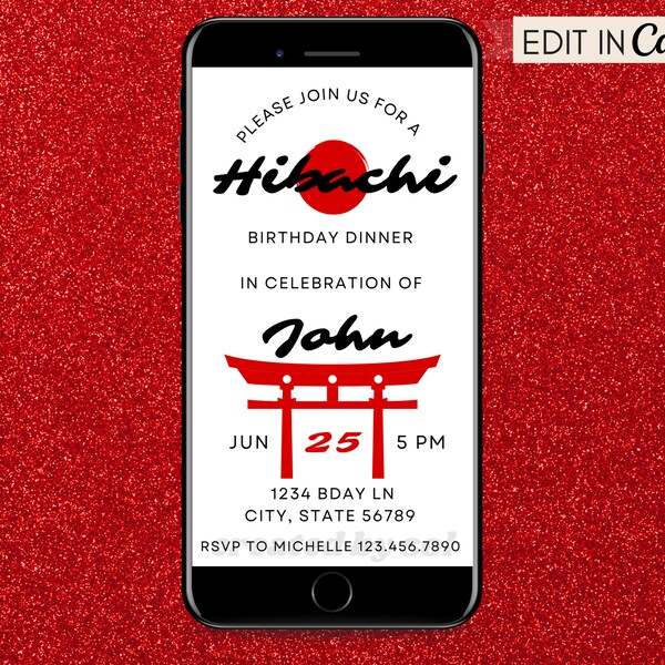 Hibachi Night Invitation - Etsy