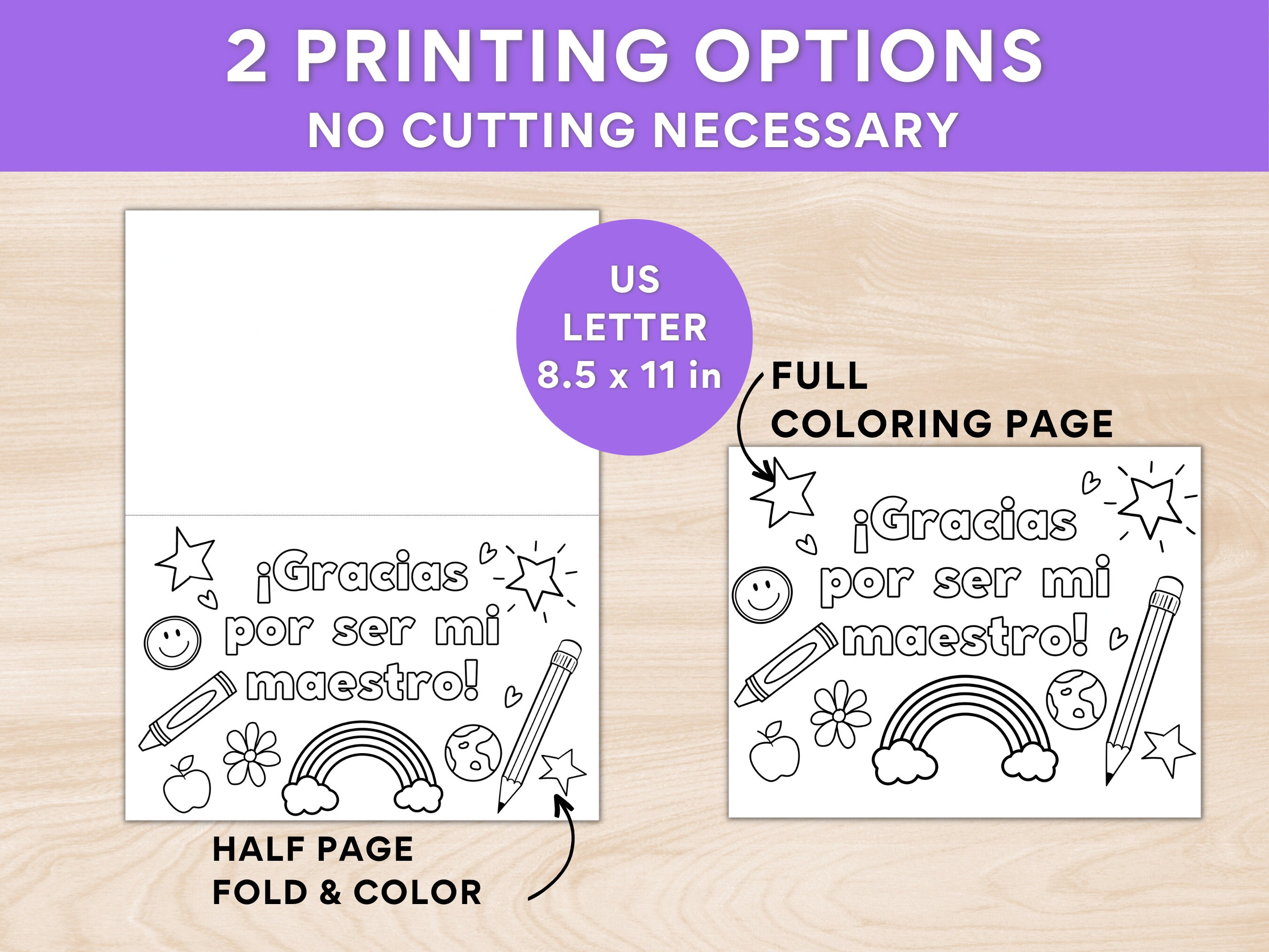 Spanish Teacher Thank You Card Printable Teacher Appreciation - Etsy