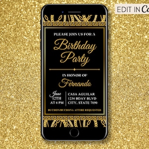 Buchon Birthday, Buchona Party Theme Invite, Belico Belica Party, Gold ...