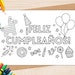 Printable Coloring Birthday Card, Digital Download Coloring Card ...