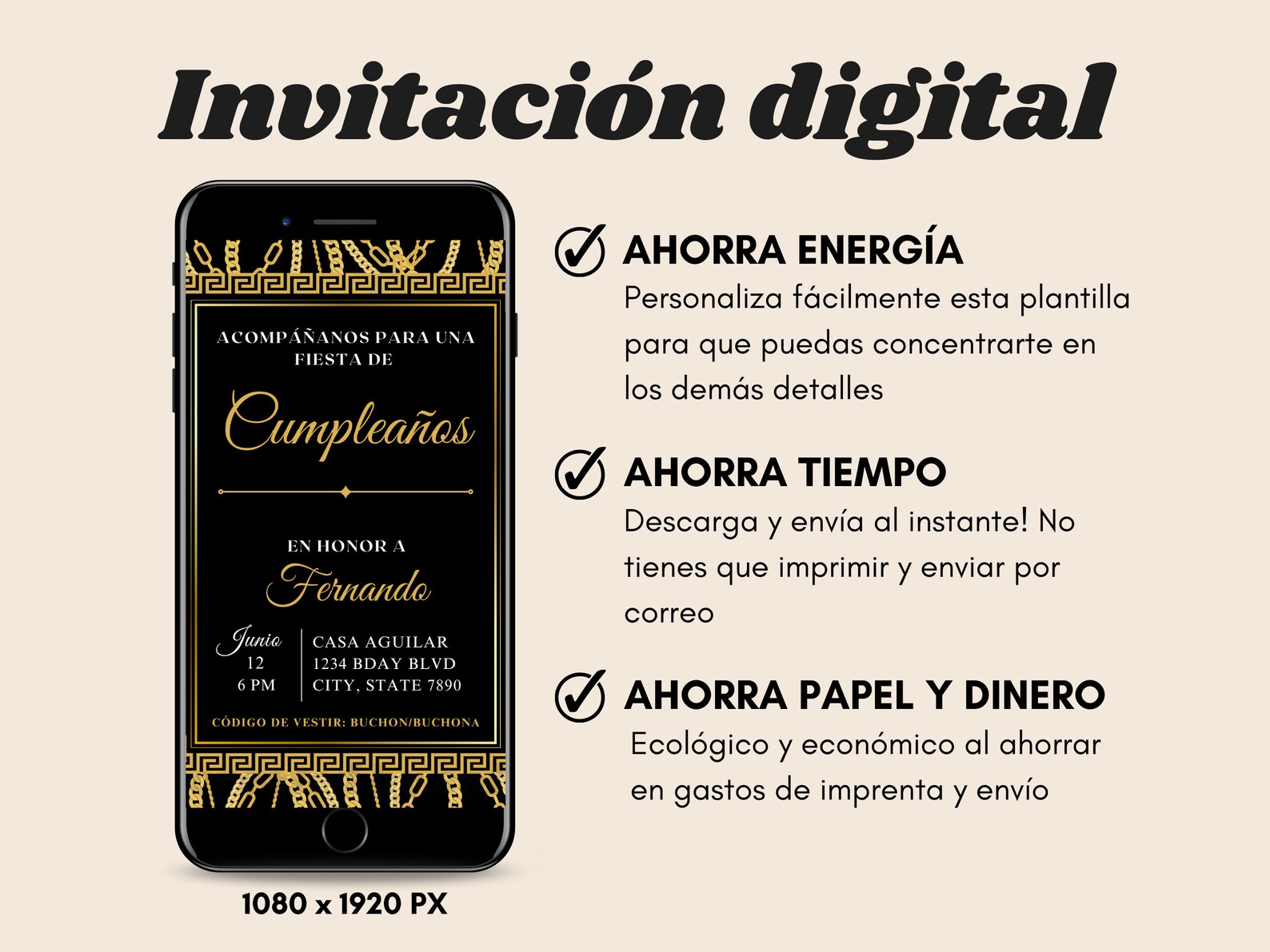 Buchon Birthday, Buchona Party Theme Invite, Belico Belica Party, Gold ...