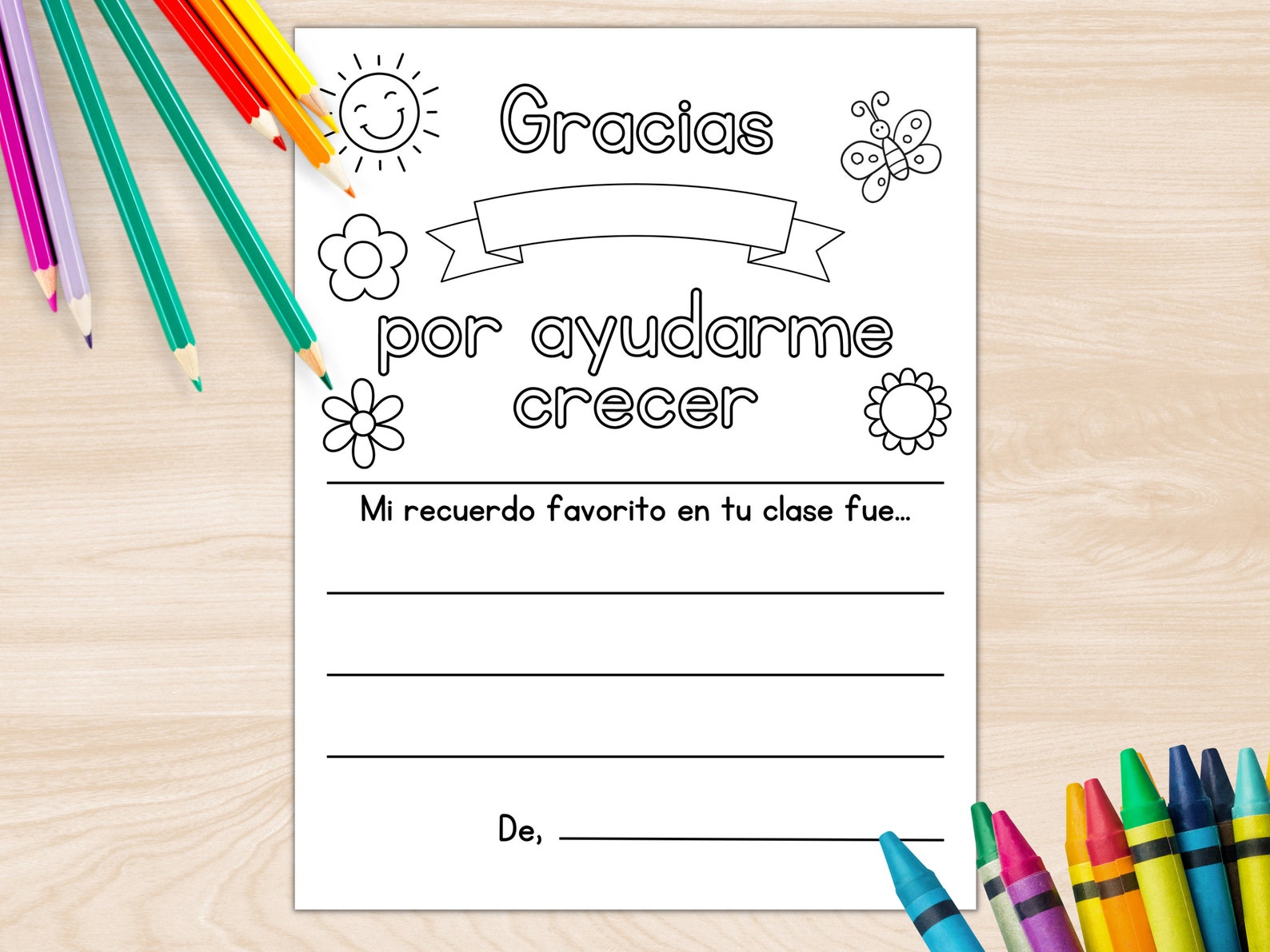SPANISH Teacher Appreciation Coloring Page Printable, Teacher Thank You ...