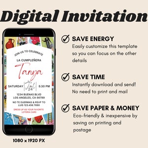 Loteria Birthday Party Invitation, Lotería Fiesta Digital Invite ...