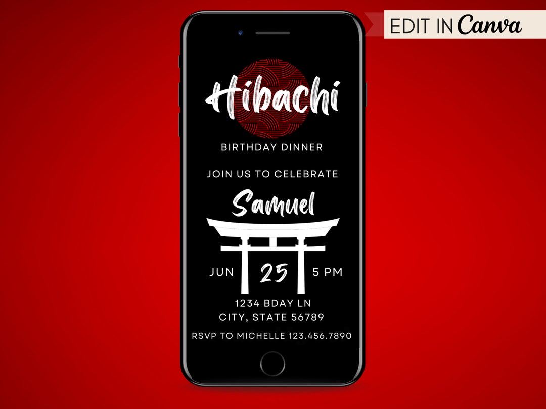 Hibachi Invitation, Dinner Party Invitation, Hibachi Night Invite ...