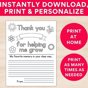 Teacher Appreciation Coloring Page Printable, Teacher Thank You Card ...