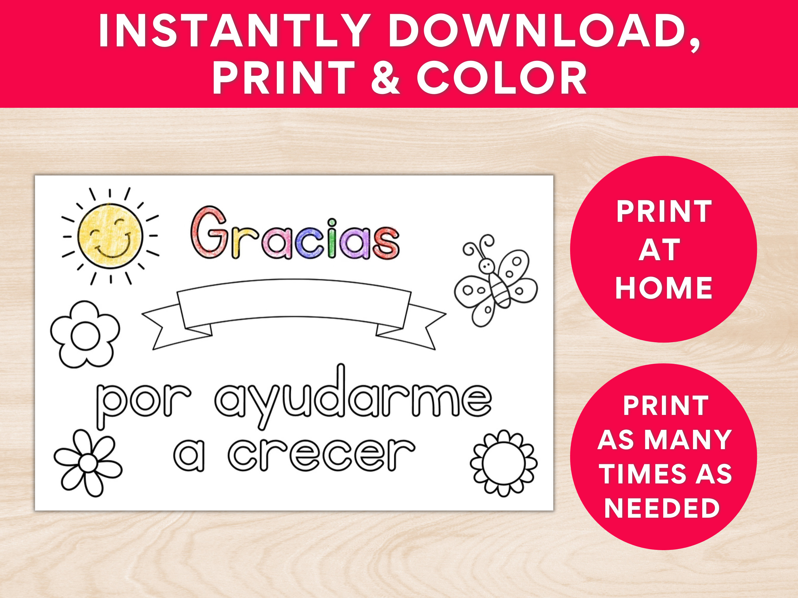 Spanish Teacher Thank You Card Printable Teacher Appreciation - Etsy