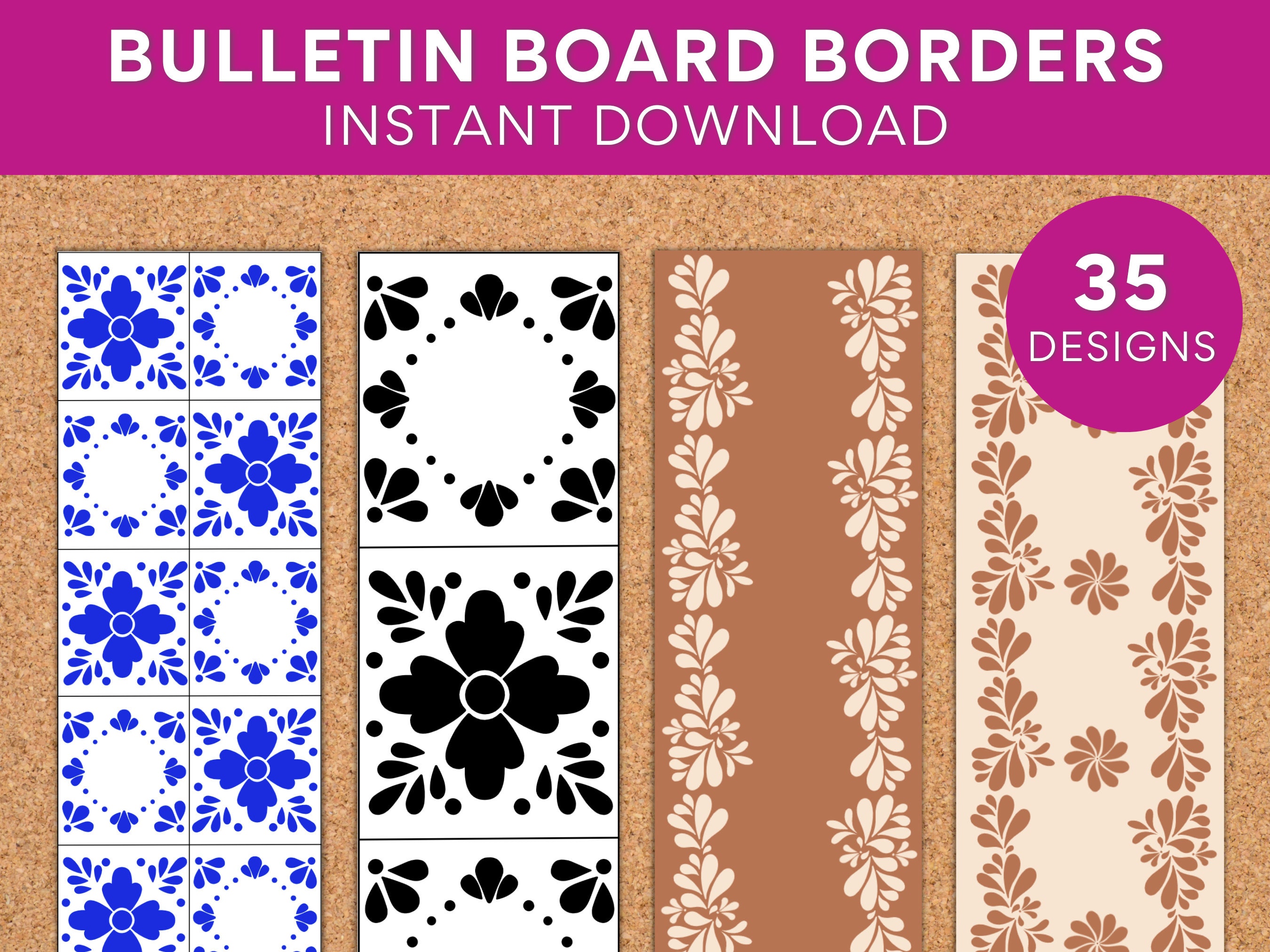 Classroom Bulletin Board Borders Boho Classroom Decor - Etsy