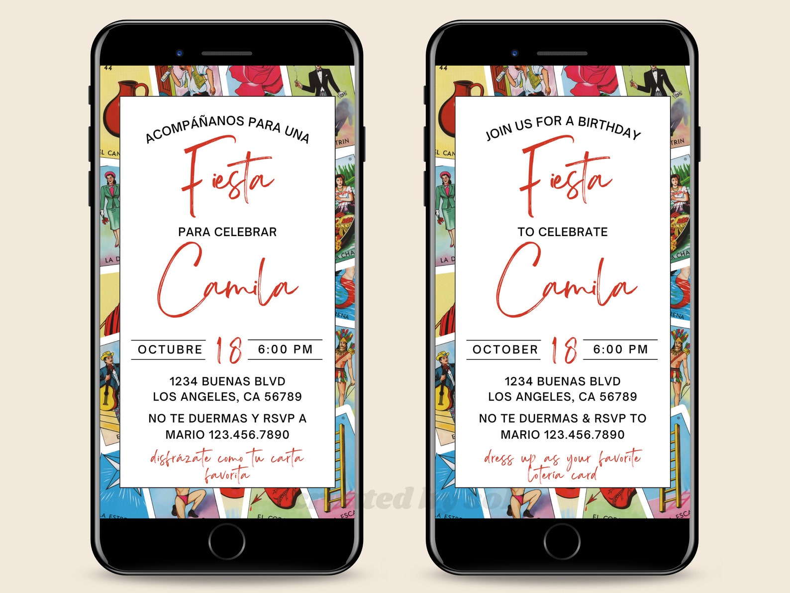 Loteria Birthday Party Invitation, Lotería Fiesta Digital Invite ...