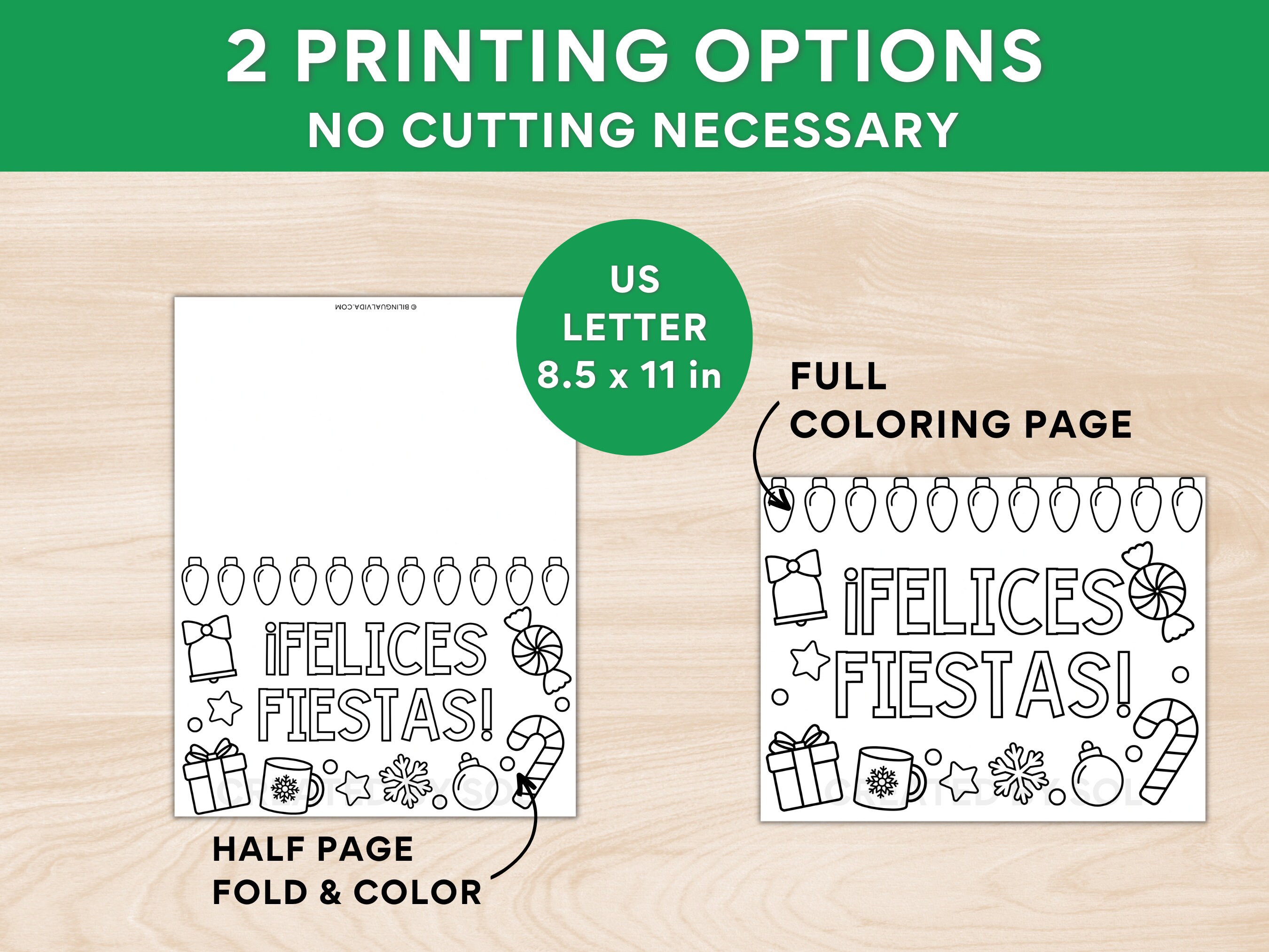 Spanish Holiday Teacher Coloring Card Printable, Teacher Christmas Card ...