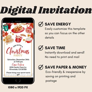 Spanish Christmas Party Invitation, Invitacion Digital Fiesta De Navidad Navideña, Bilingual ...