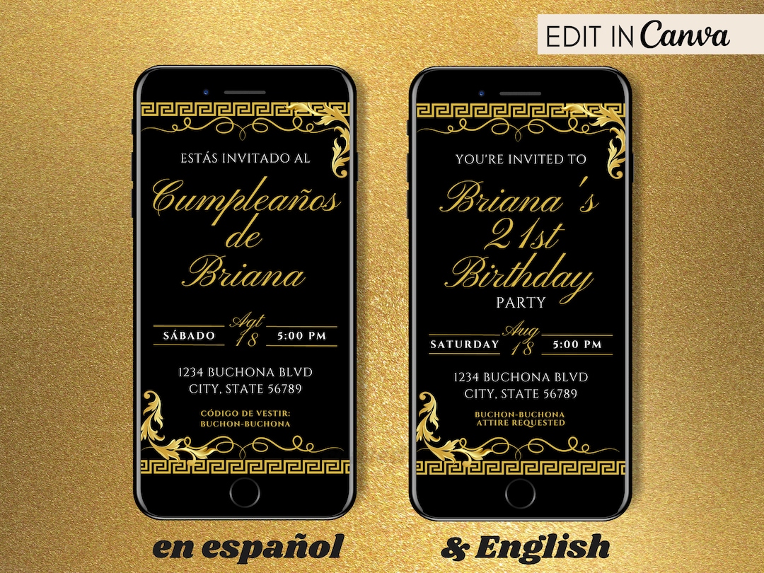Buchona Birthday, Buchon Party Theme Invite, Belico Belica Party, Gold ...