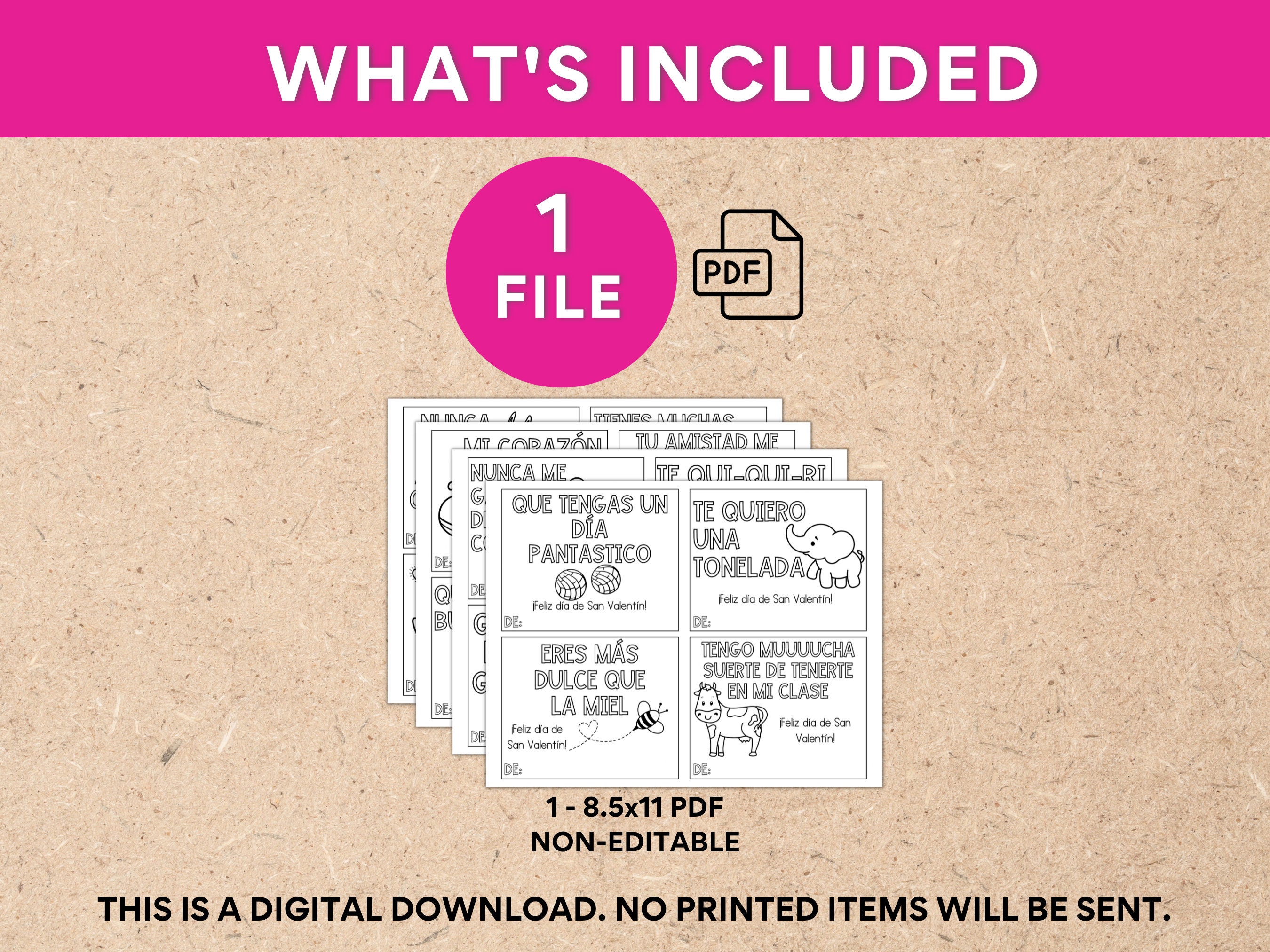 Spanish Valentine's Day Printable Cards, Valentine Coloring Cards ...