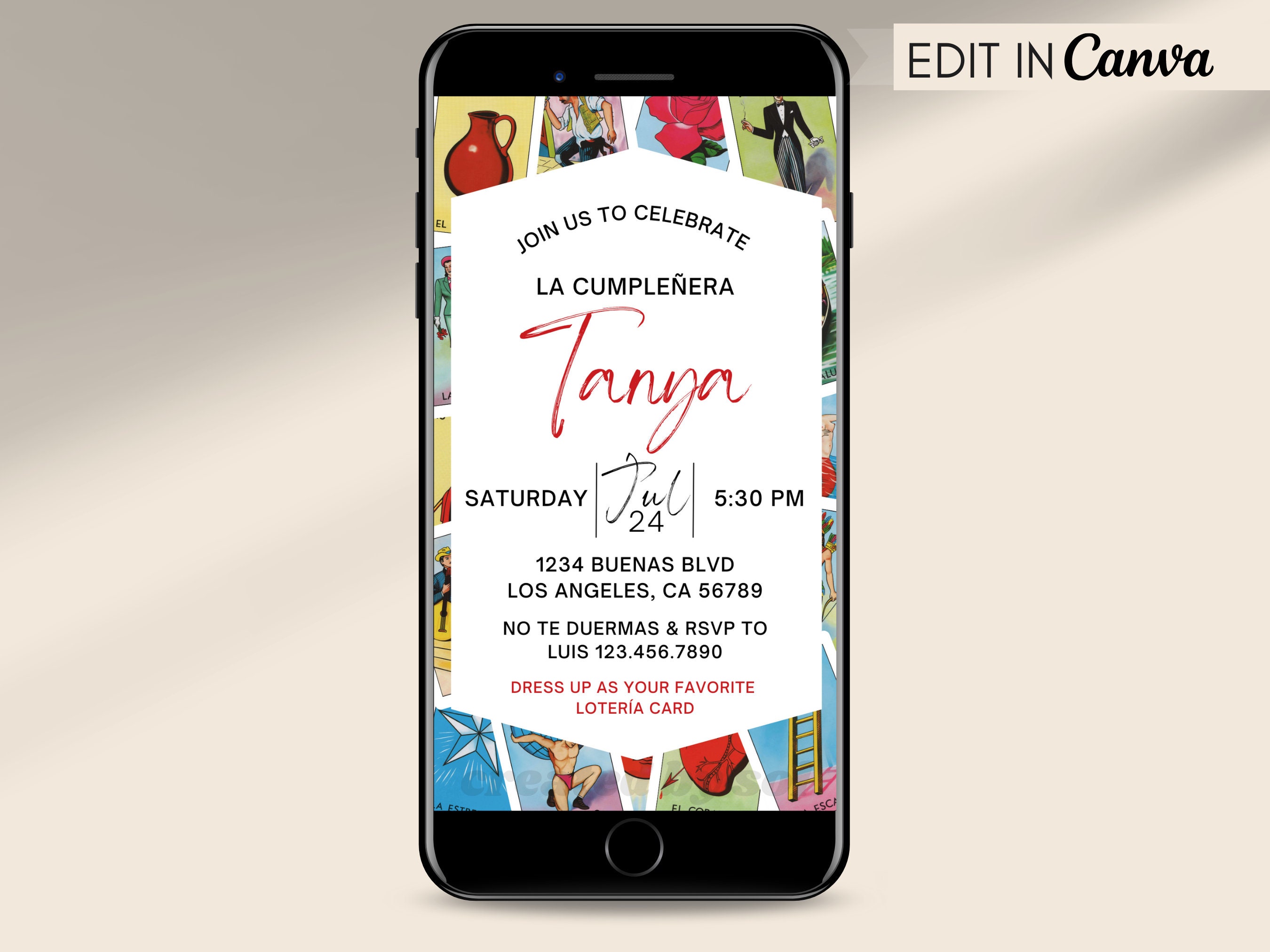 Loteria Birthday Party Invitation, Loteria Birthday Theme Invite ...