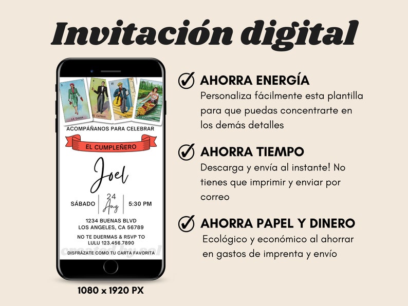 Loteria Invitación Fiesta De Cumpleaños De Lotería Spanish - Etsy