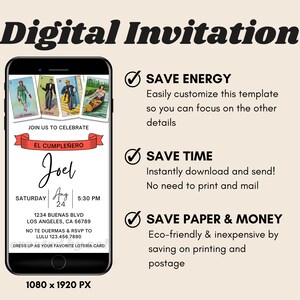 Loteria Birthday Party Invitation, Lotería Fiesta Invite, Mexican ...