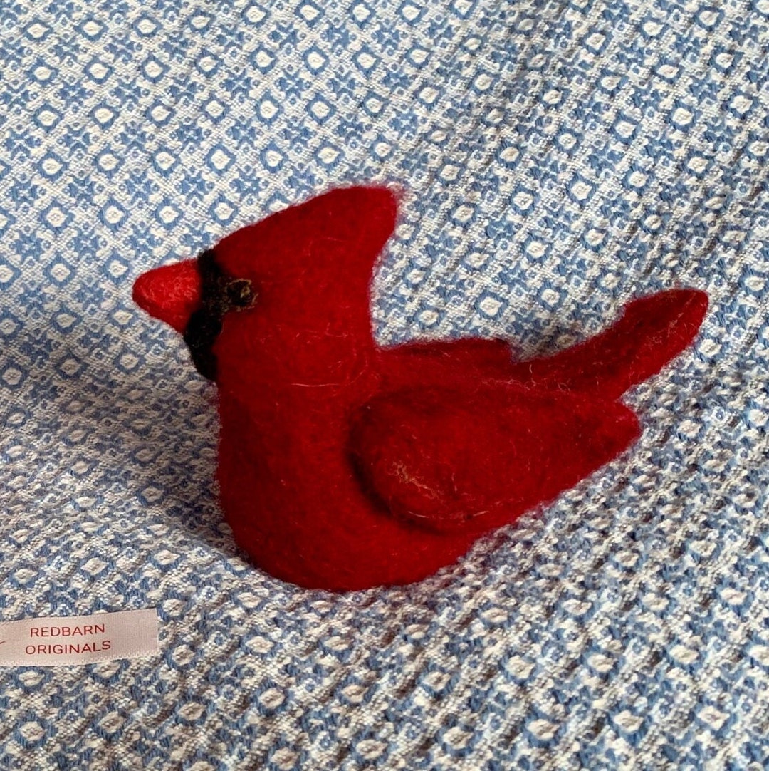 Kit Cardinal Needle Felting Kit Easy Craft Kit Red Bird Kit Needle ...