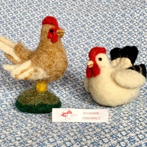 Hen and Rooster Needle Felting Kit: Wool Craft DIY, Needles Included - Etsy