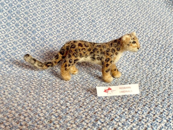 Kit Snow Leopard Needle Felting Kit Includes wool to make two | Etsy