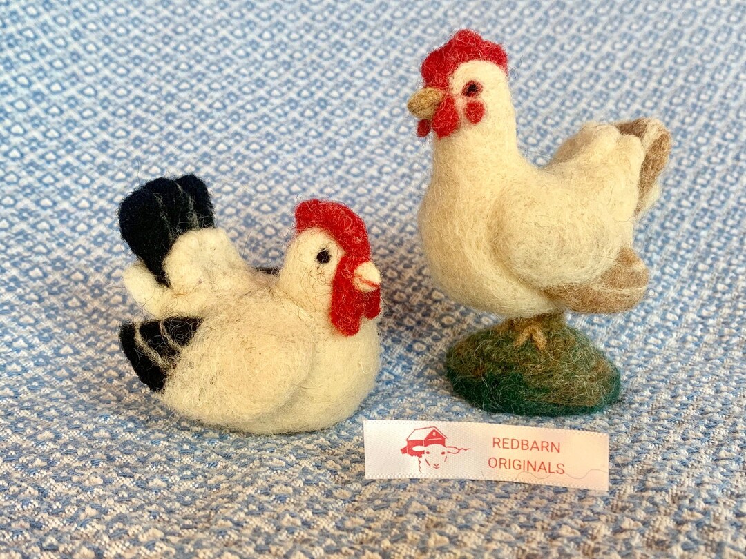 Kit Hen/rooster Needle Felting Kit Includes 2 Needles All Wool - Etsy