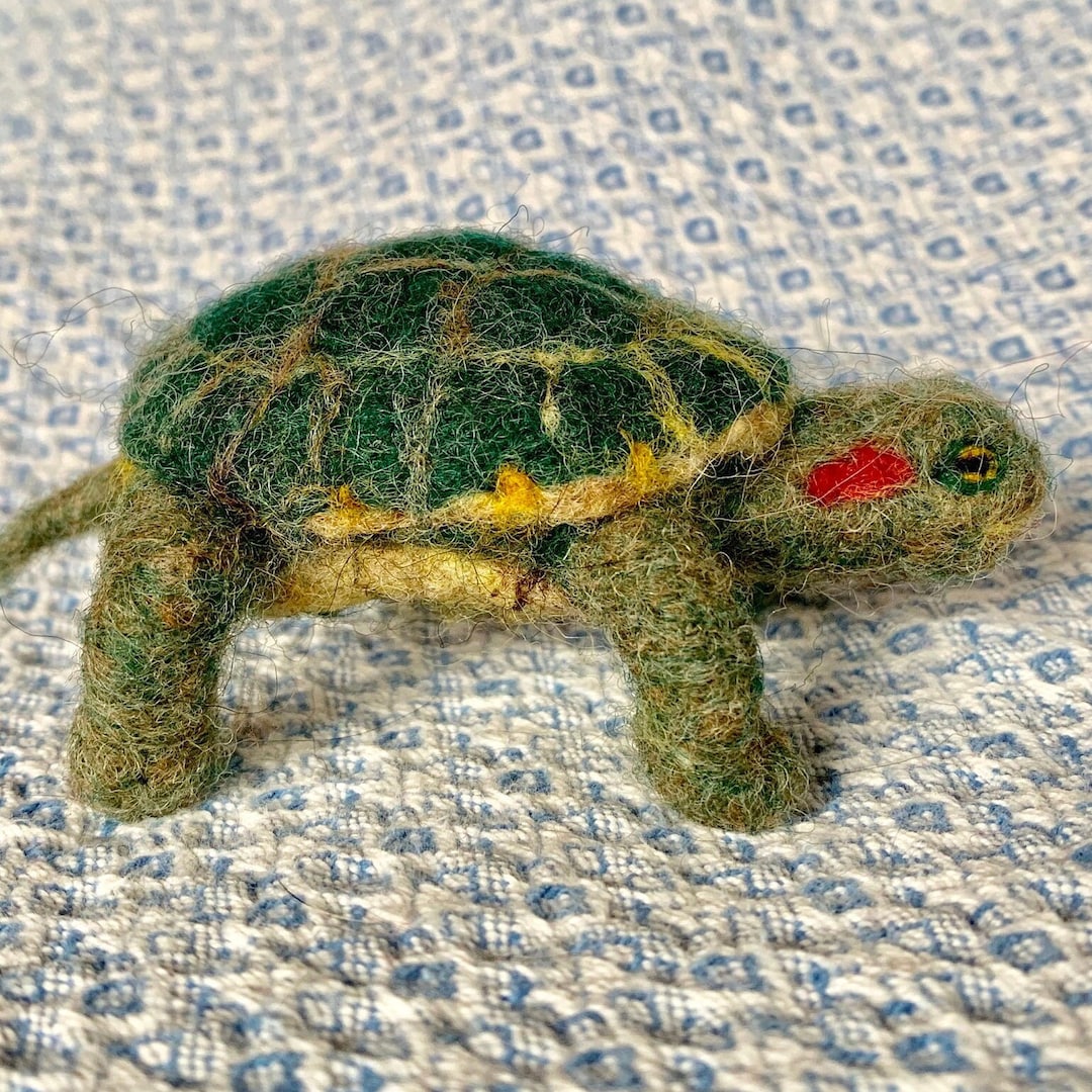 Kit Turtle Needle Felting Kit for 2 Turtles Wool Green and Tan Cute ...