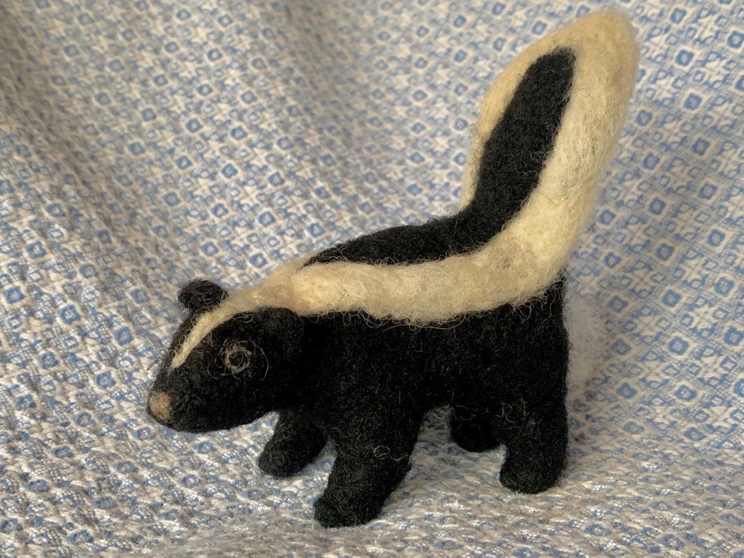Kit Skunk Needle Felting Kit Makes Two 3 Wool Skunks or One - Etsy