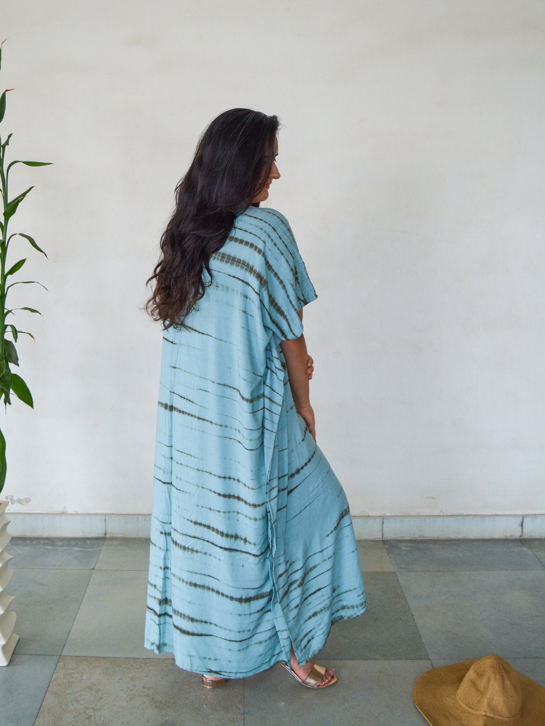 Kaftan Dress, Hand Tie Dyed Kaftan, One Size Dress,pool Party Dress ...