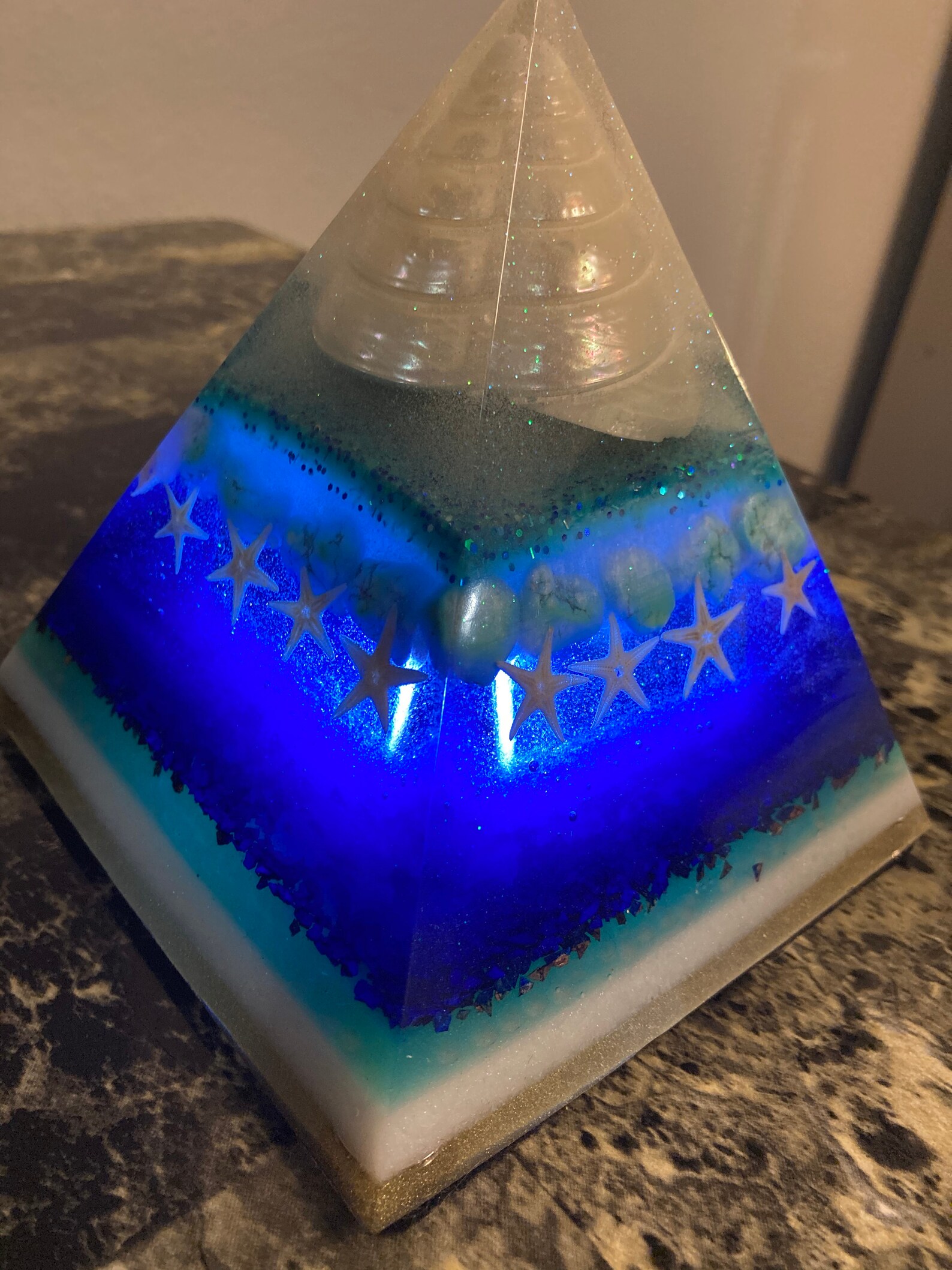 HANDMADE RESIN PYRAMID With Shells & Starfish - Etsy