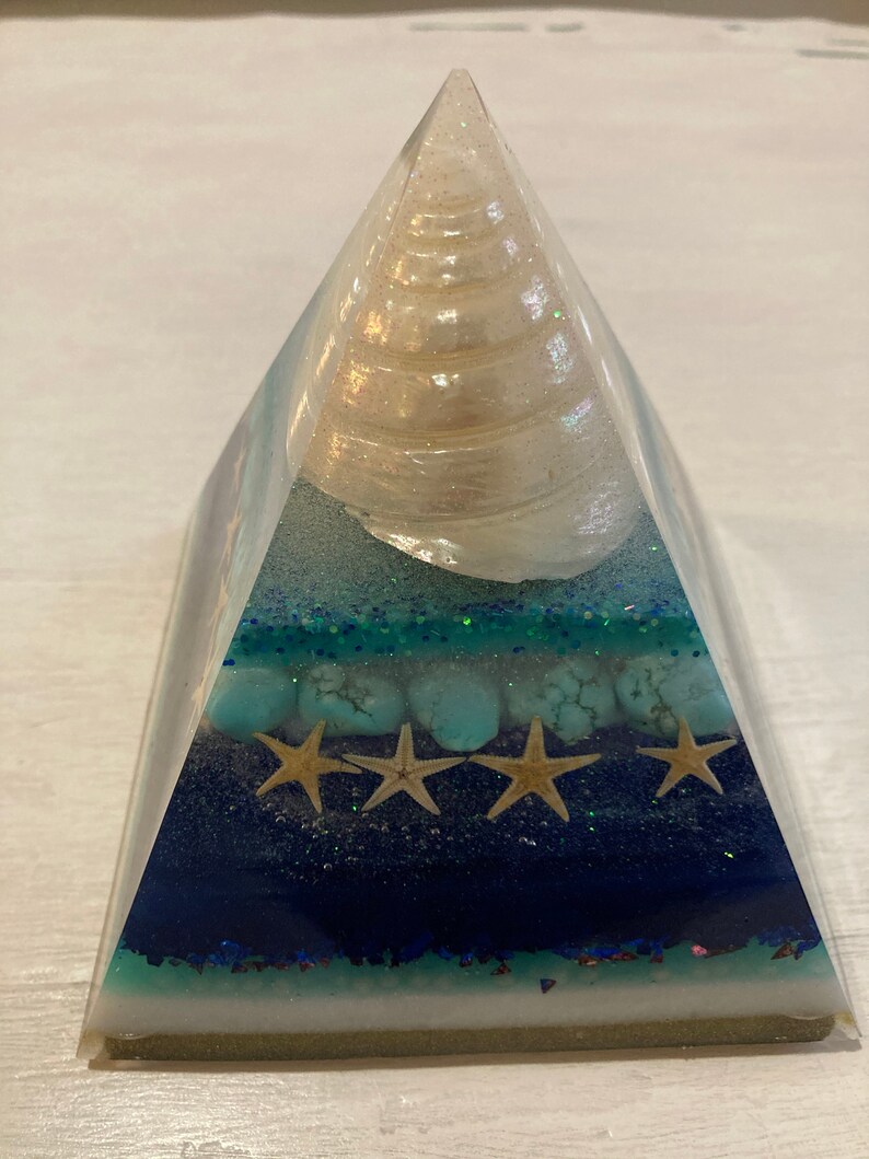 HANDMADE RESIN PYRAMID With Shells & Starfish - Etsy