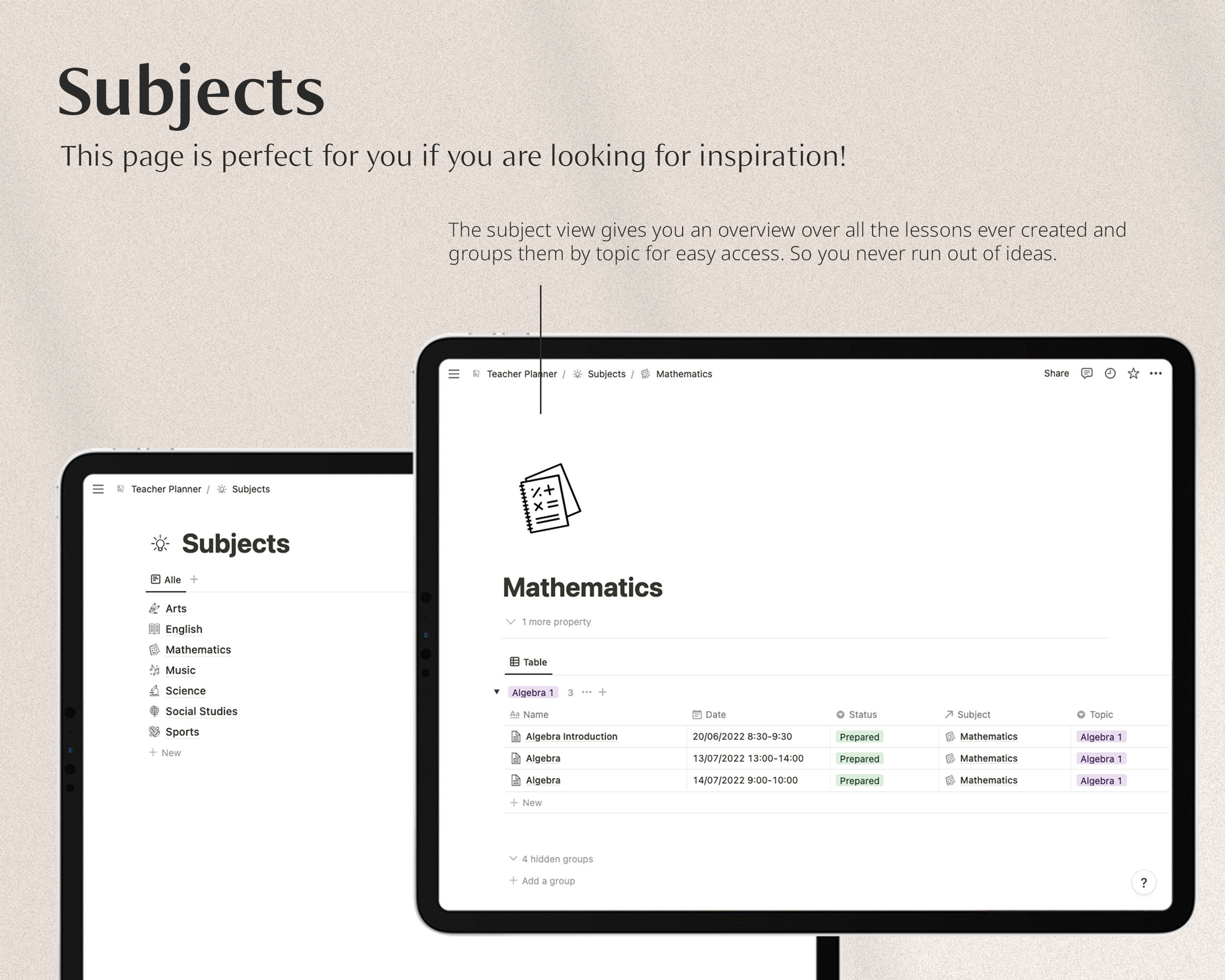 Digital Teacher Planner NOTION TEMPLATE Teacher Calendar for Lesson ...