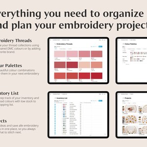 Embroidery Planner NOTION TEMPLATE - Dmc Color Chart and Checklist ...