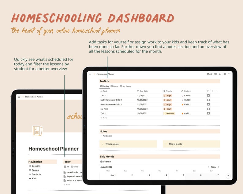 Homeschool Planner NOTION TEMPLATE - Digital Homeschooling Planner for ...