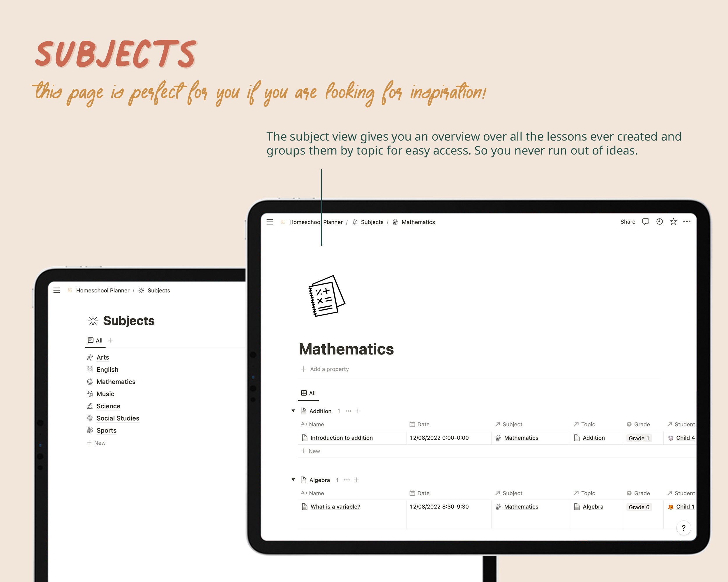 Homeschool Planner NOTION TEMPLATE - Digital Homeschooling Planner for ...