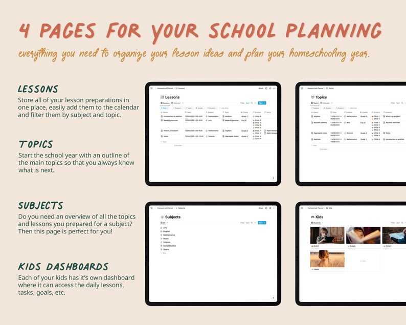 Homeschool Planner NOTION TEMPLATE - Digital Homeschooling Planner for ...