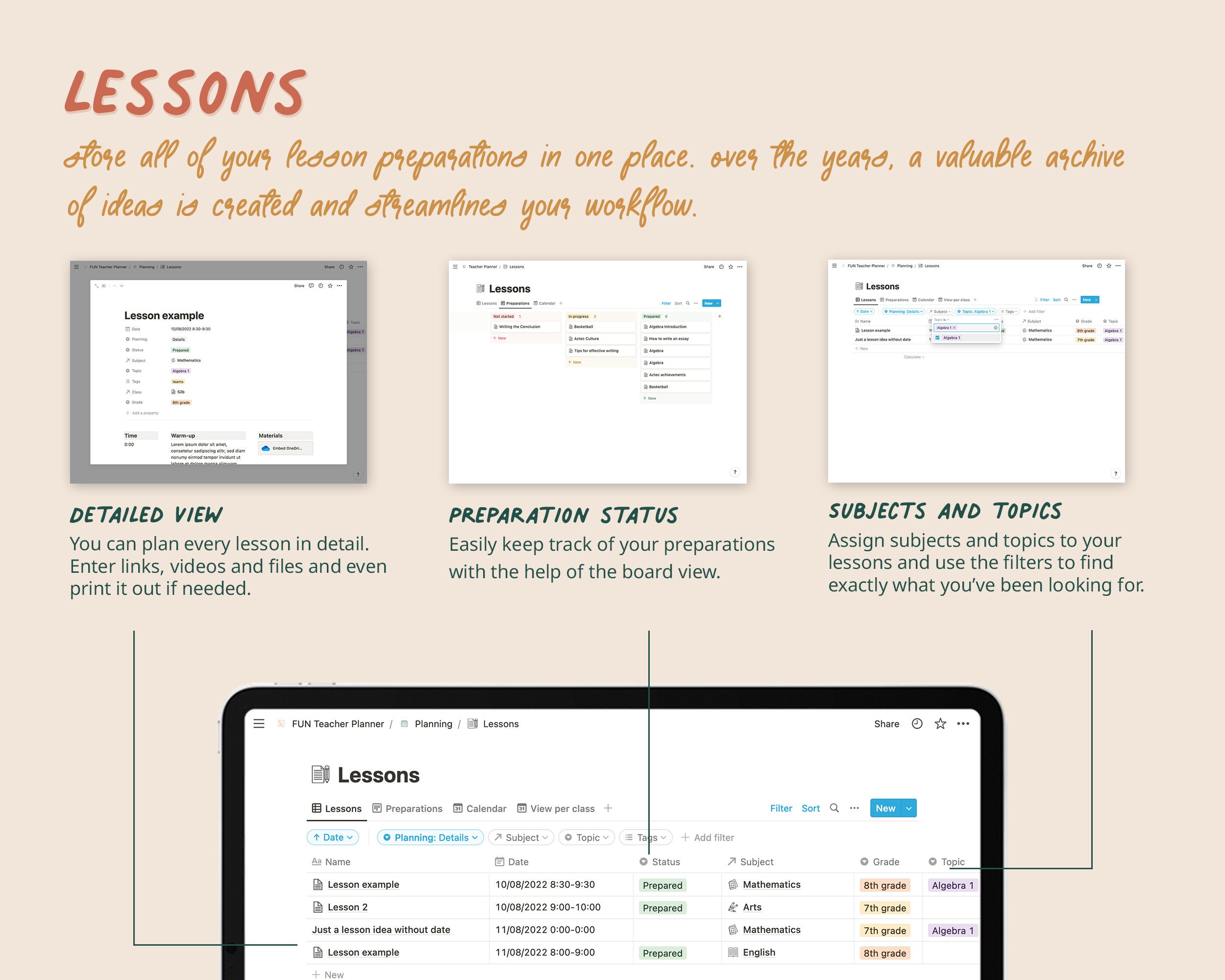Digital Teacher Planner 2.0 NOTION TEMPLATE - Teacher Calendar for ...