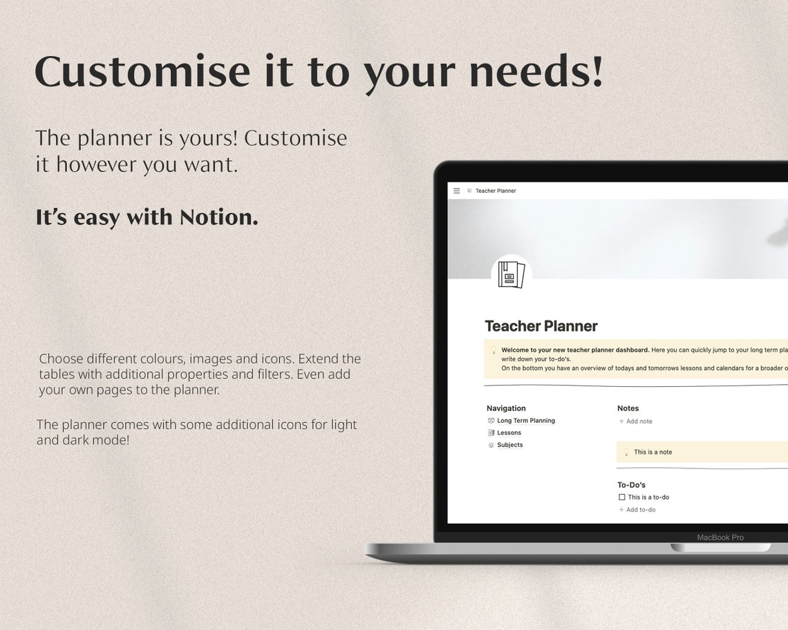 Digital Teacher Planner NOTION TEMPLATE Teacher Calendar for Lesson ...