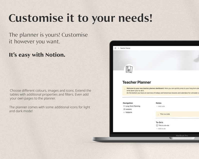 Digital Teacher Planner NOTION TEMPLATE Teacher Calendar for Lesson ...