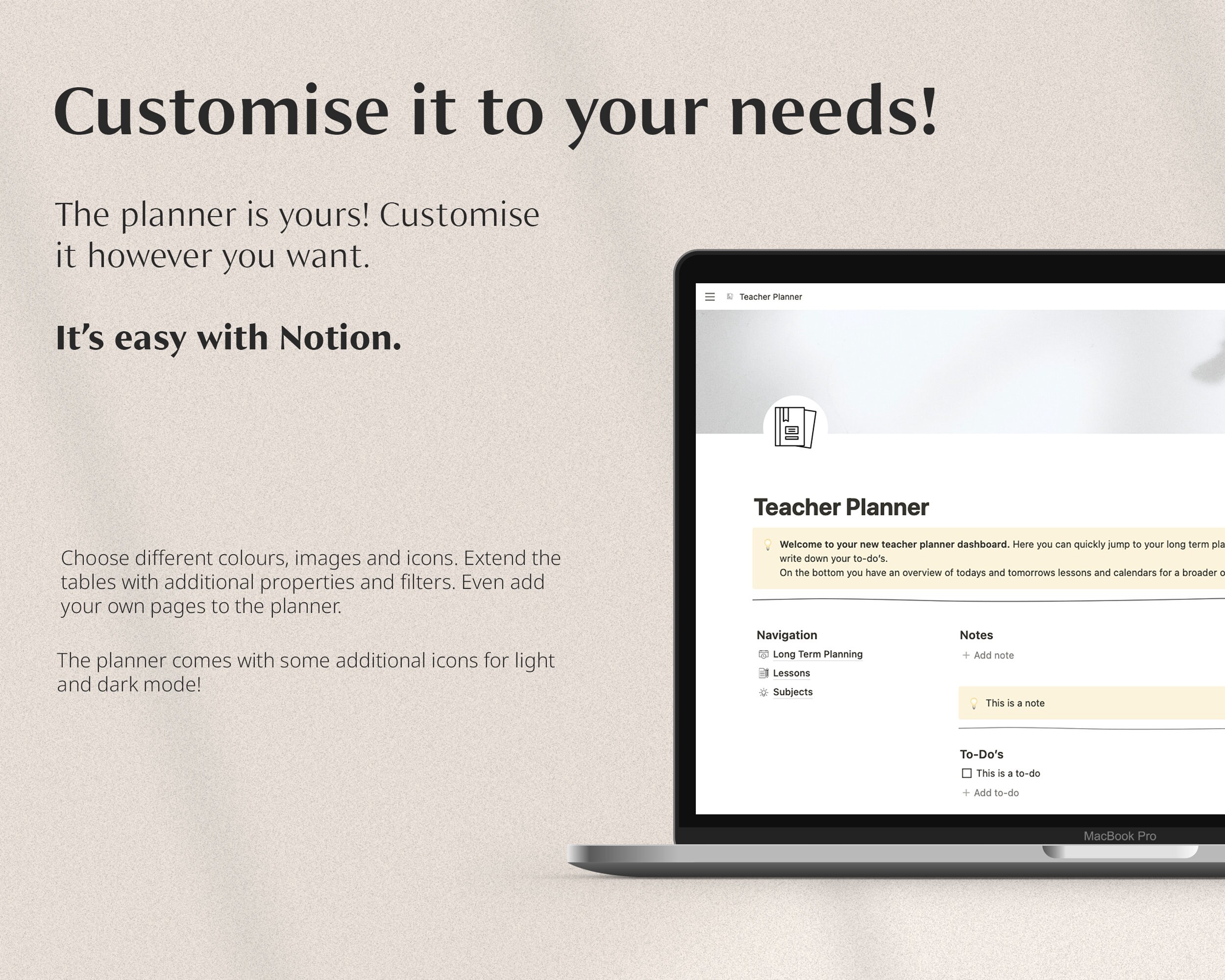 Digital Teacher Planner NOTION TEMPLATE Teacher Calendar for Lesson ...