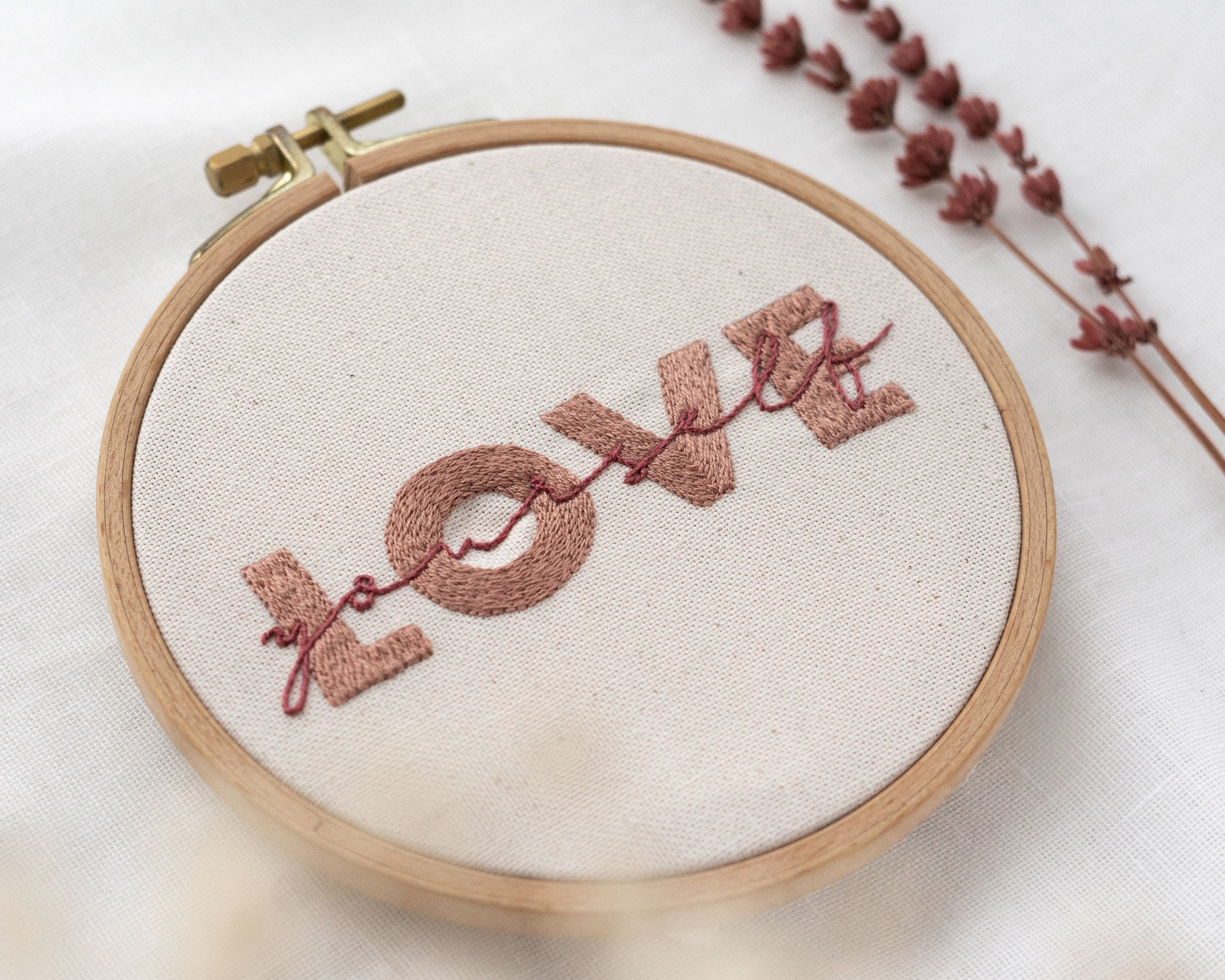 Love Yourself HAND EMBROIDERY PATTERN • Valentine Hand Embroidery ...
