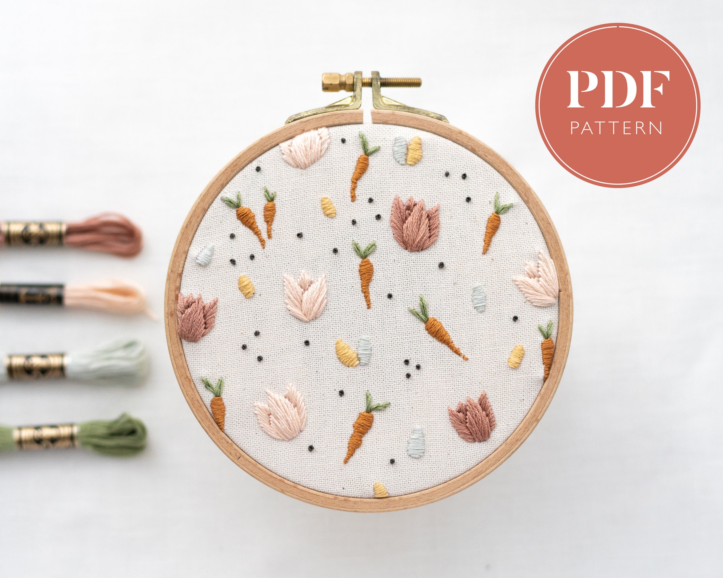 Easter Minis Hand Embroidery Pattern • Floral Pattern With Instructions ...