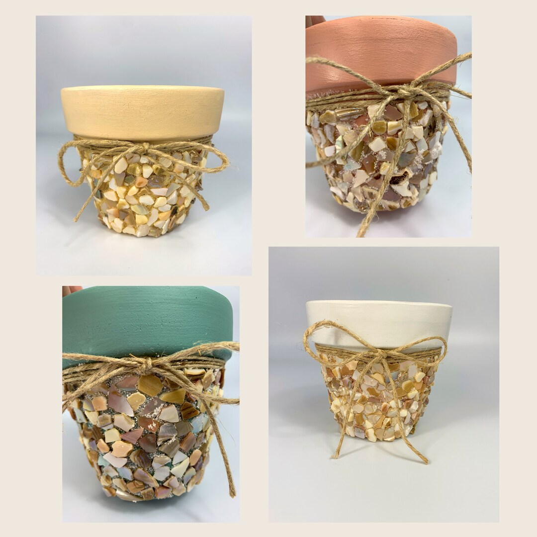Seashell Planer Pot, Terracotta Clay Ceramics, Hand-painted With Each ...