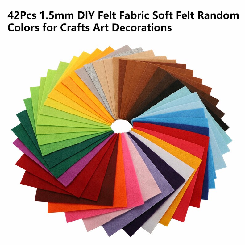 42pcs Colorful DIY Soft Nonwoven Felt Fabric Sheets Craft Patchwork 15x15cm - Etsy UK
