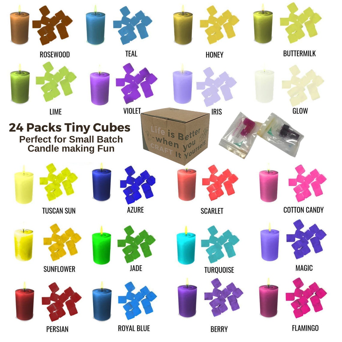 Wax Dye 24 Colors-candle Color Dye Candle Dye Blocks Candle Making ...