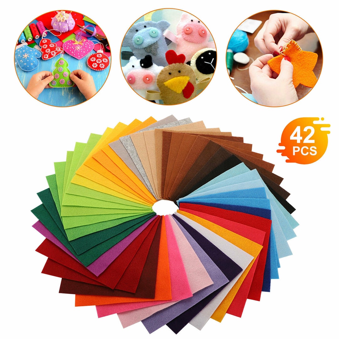 42pcs Colorful DIY Soft Nonwoven Felt Fabric Sheets Craft Patchwork 15x15cm - Etsy UK