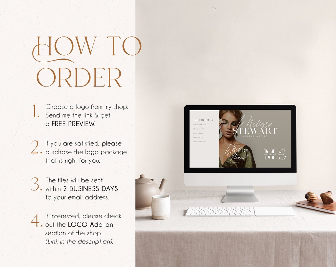 Makeup Logo Design Beauty Logo Watermark Fashion Logo | Etsy