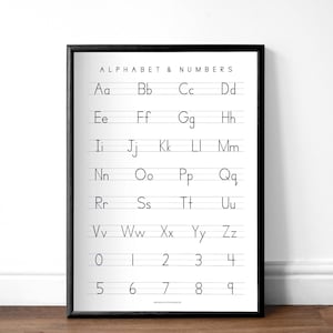 Manuscript Print Handwriting Chart | Minimalist Printable Alphabet ABC ...