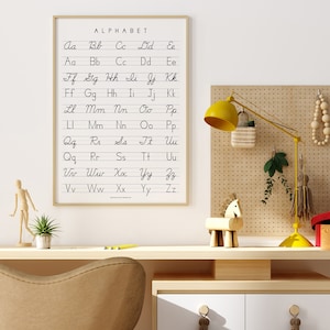 Cursive & Manuscript Print Handwriting Chart | Minimalist Printable ...